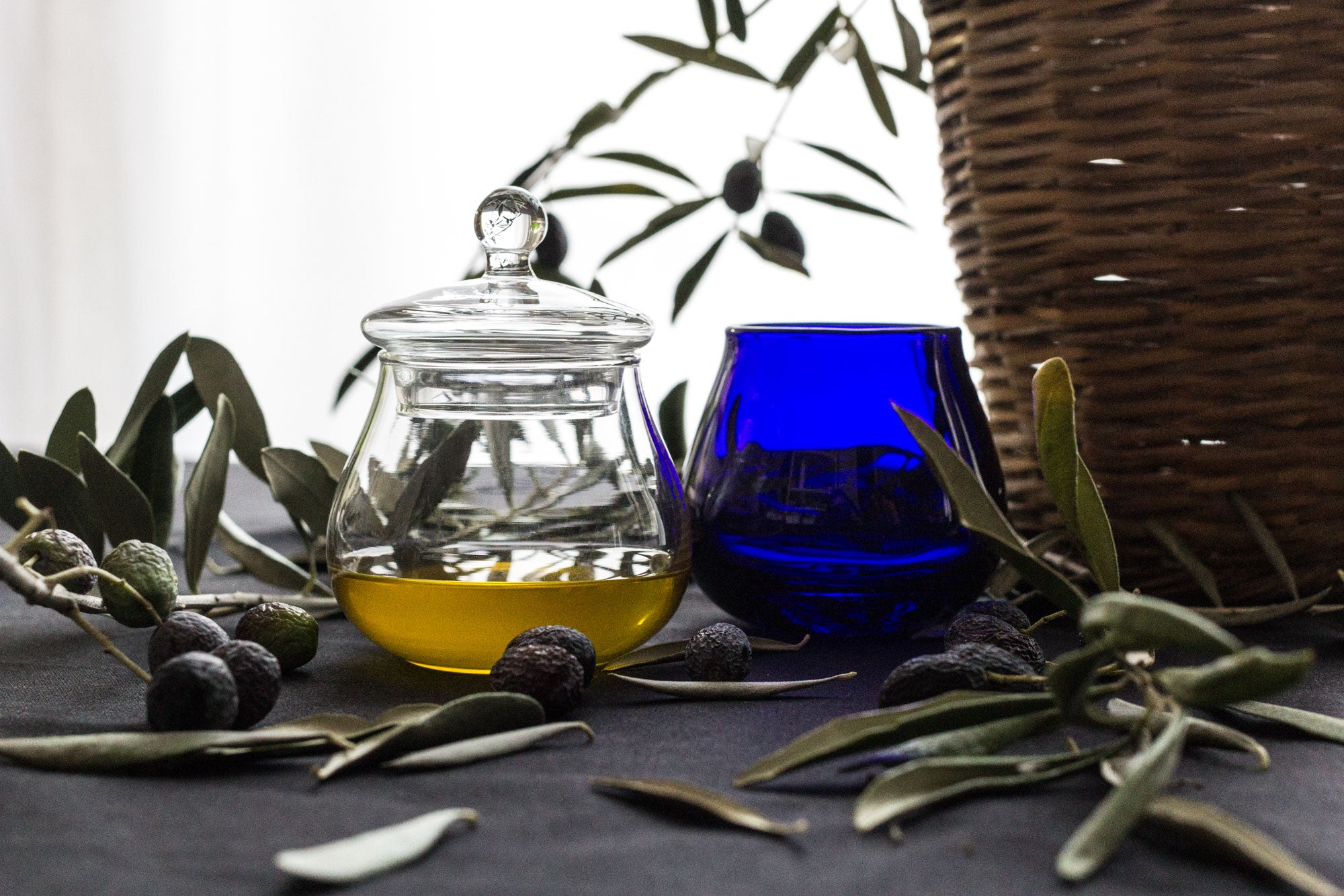 Olive oil Tasting Glass, Blue, Professional size, Tulip shape, Made in ...